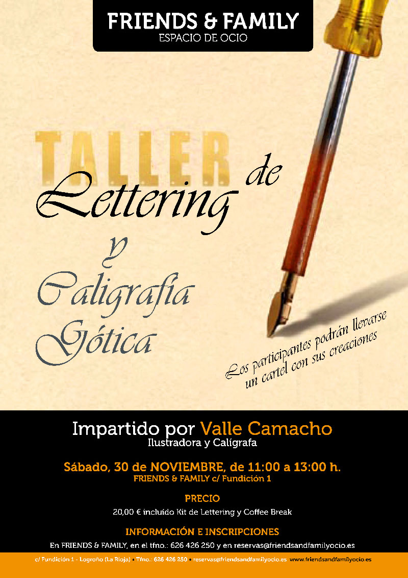 Taller de lettering con Valle Camacho en Friends and Family