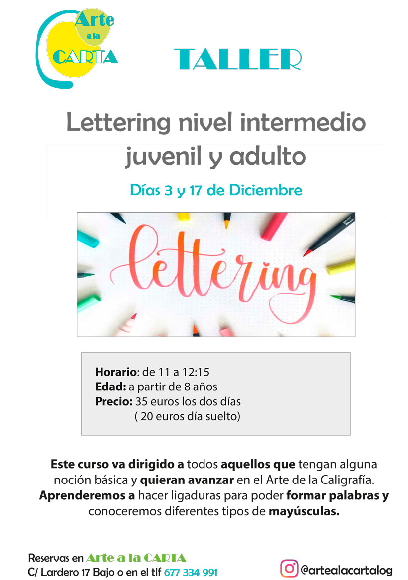Lettering (nivel intermedio), en Arte a la Carta