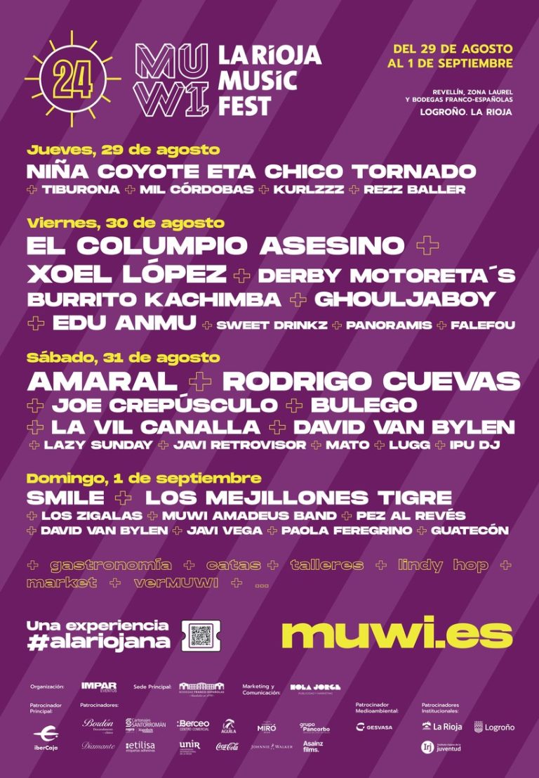 Horarios del MUWI La Rioja Music Fest 2024 en Logroño